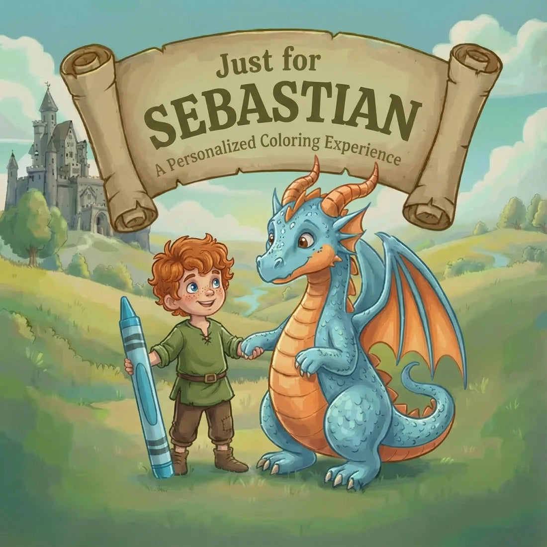 Sebastian Personalized Coloring Book | Ages 4–8 | L.K. Bunting