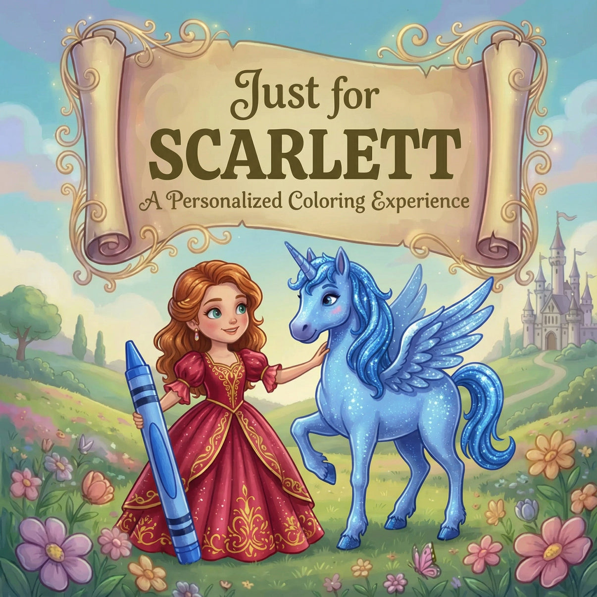 Scarlett Personalized Coloring Book | Ages 4-8 | L.K. Bunting